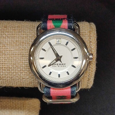 Sperry Topsider Silver Dial Two-Tone Fabric Band Women's Watch 103261 ...