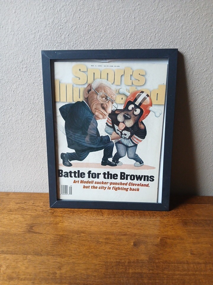 🧡🏈NFL Sports Illustrated Cleveland Browns Art Modell Punch Framed ...