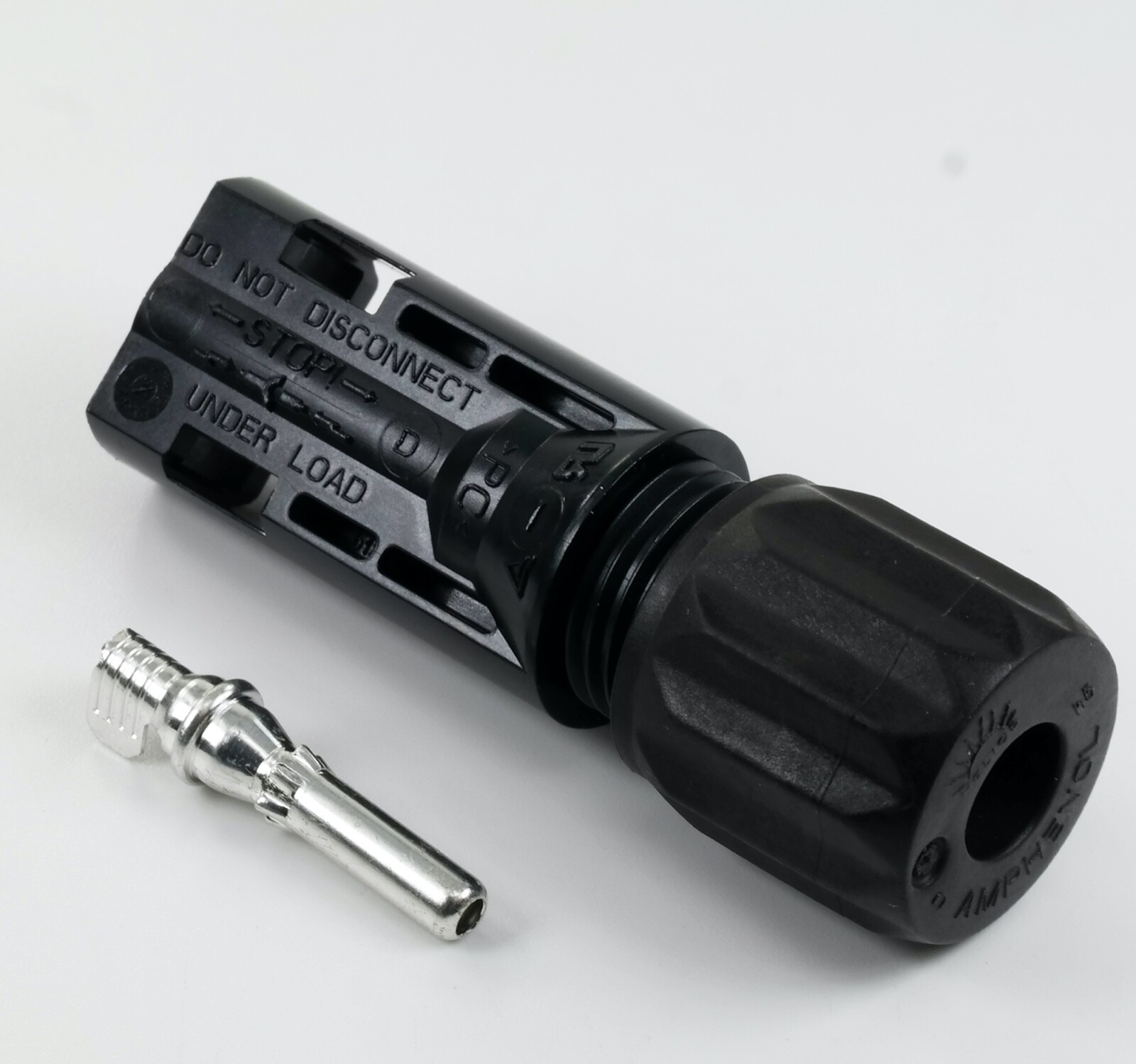 Amphenol H4CMC6DI Helios H4 PV Connector With Boot 10 AWG Male (-) for ...