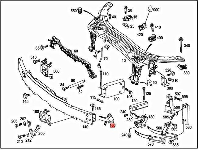 Mercedes-Benz 2056203401 Genuine OEM Impact Bar Side Bracket for sale ...