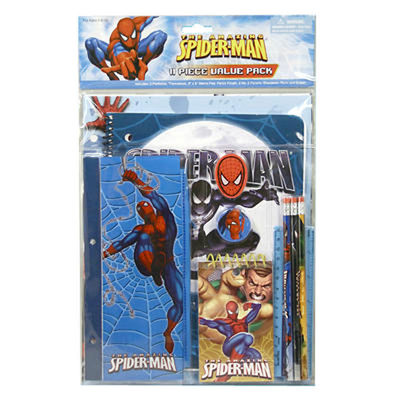 Stationery 11pc Set Spider-Man Portfolios Theme Book Pencil Ruler ...