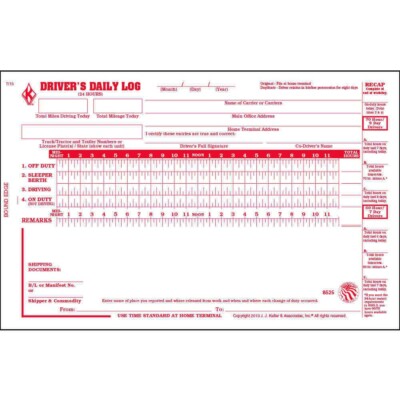 Driver Daily Log Book (25 pack) with Detailed DVIR & Daily Recap, 2-Ply ...