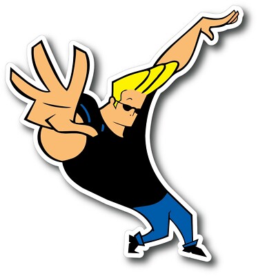 JOHNNY BRAVO MUSCLE CARTOON DECAL STICKER 3M USA TRUCK BIKE VEHICLE ...