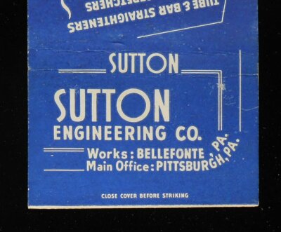 1940s Billboard Sutton Engineering Co. Pittsburgh Works Bellefonte PA Centre Co | eBay
