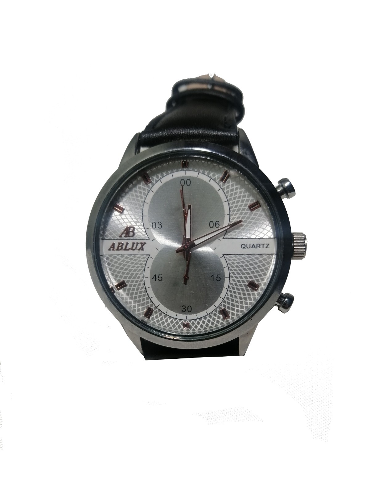Ablux Mens Wrist Watch, Quartz, Leather, Black, Stainless Steel and ...