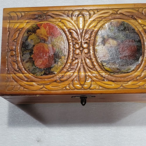 Vintage 1960's Carved Cedar Treasure Chest Jewelry Box | eBay