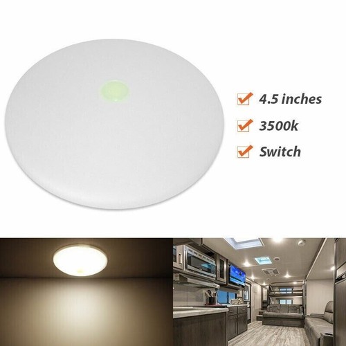 12V 4.5" RV LED Dome Ceiling Light With Switch Under Cabinet Lamp Pure ...