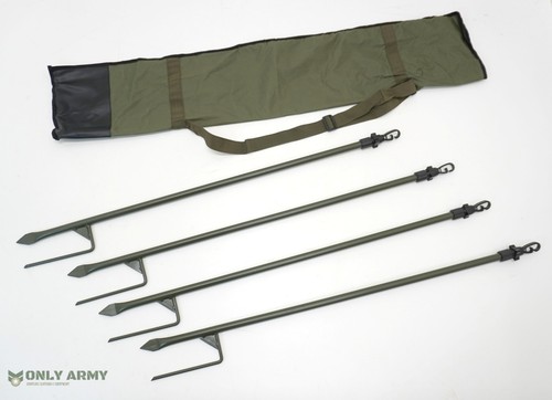 Pack of 4 x Telescopic Extending Hide Poles With Carry Bag Net Hunting ...