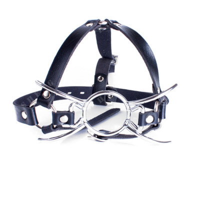 PU Leather Belt Stainless steel Silver Spider Harness Open Mouth Gag | eBay