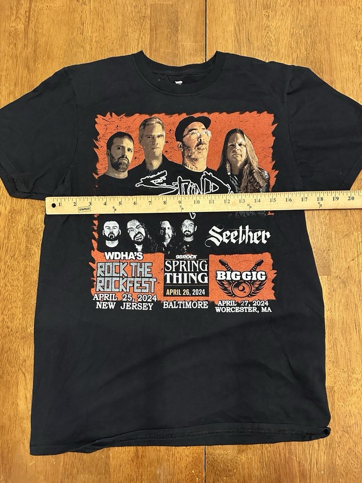 Staind 2024 Tour T Shirt Medium Parking Lot Tee Seether Asking ...
