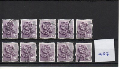 GB - England - Regional Issues - (483) - 72p & 78p value - five of each ...