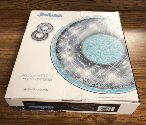 Pool Candy PCL1723S48 Jumbo 48 inch Glitter Swim Ring - Silver ...