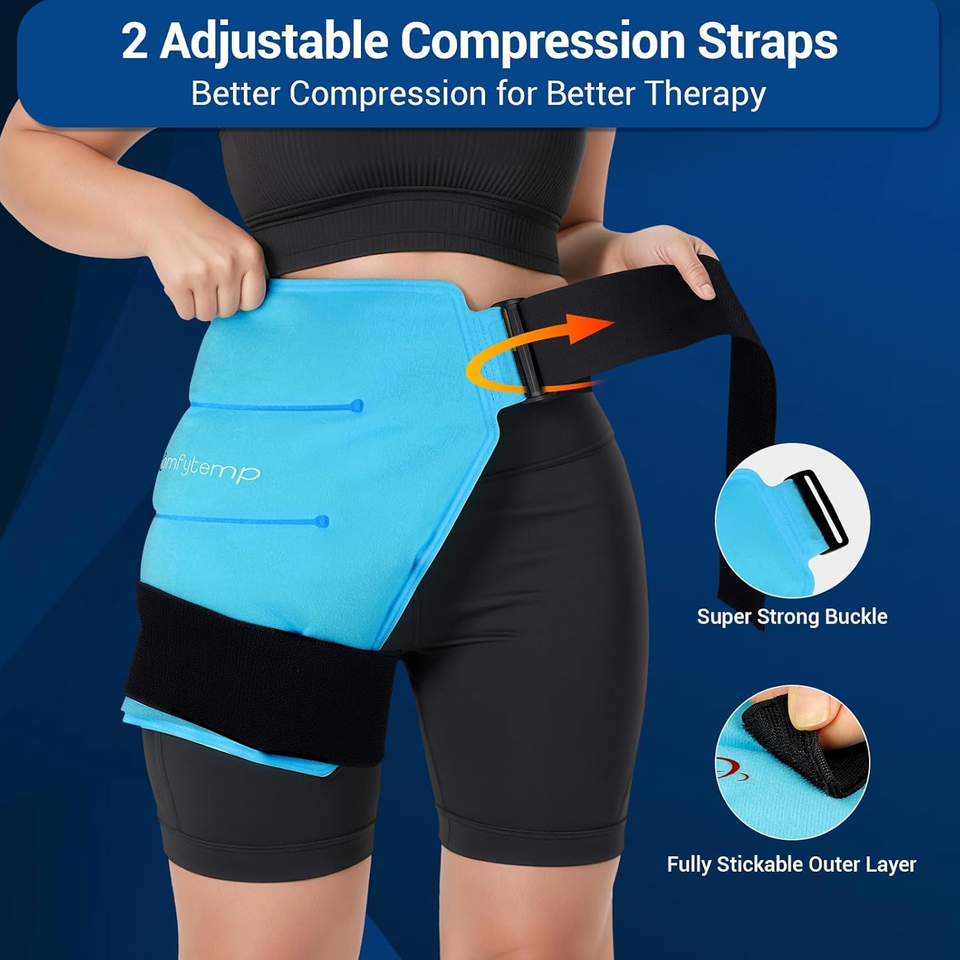 Comfytemp Large Hip Ice Pack Wrap for Sciatica, Hip Replacement ...