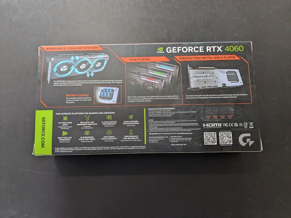 *Box Only* "Gigabyte Geforce RTX 4060" box with internal packaging | eBay