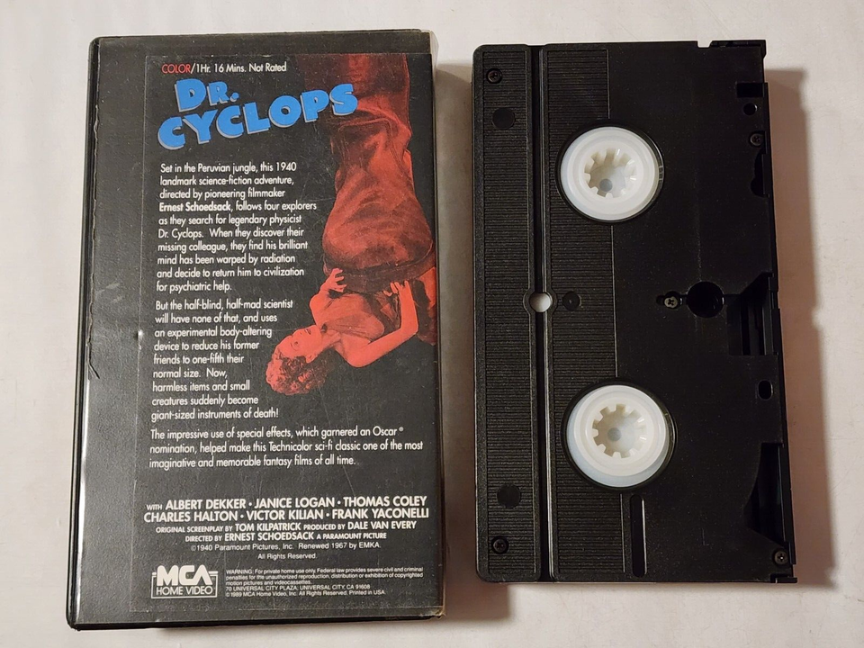 DR CYCLOPS SCI-FI VHS TAPE IN CLAMSHELL CASE ALBERT DEKKER JANICE LOGAN ...