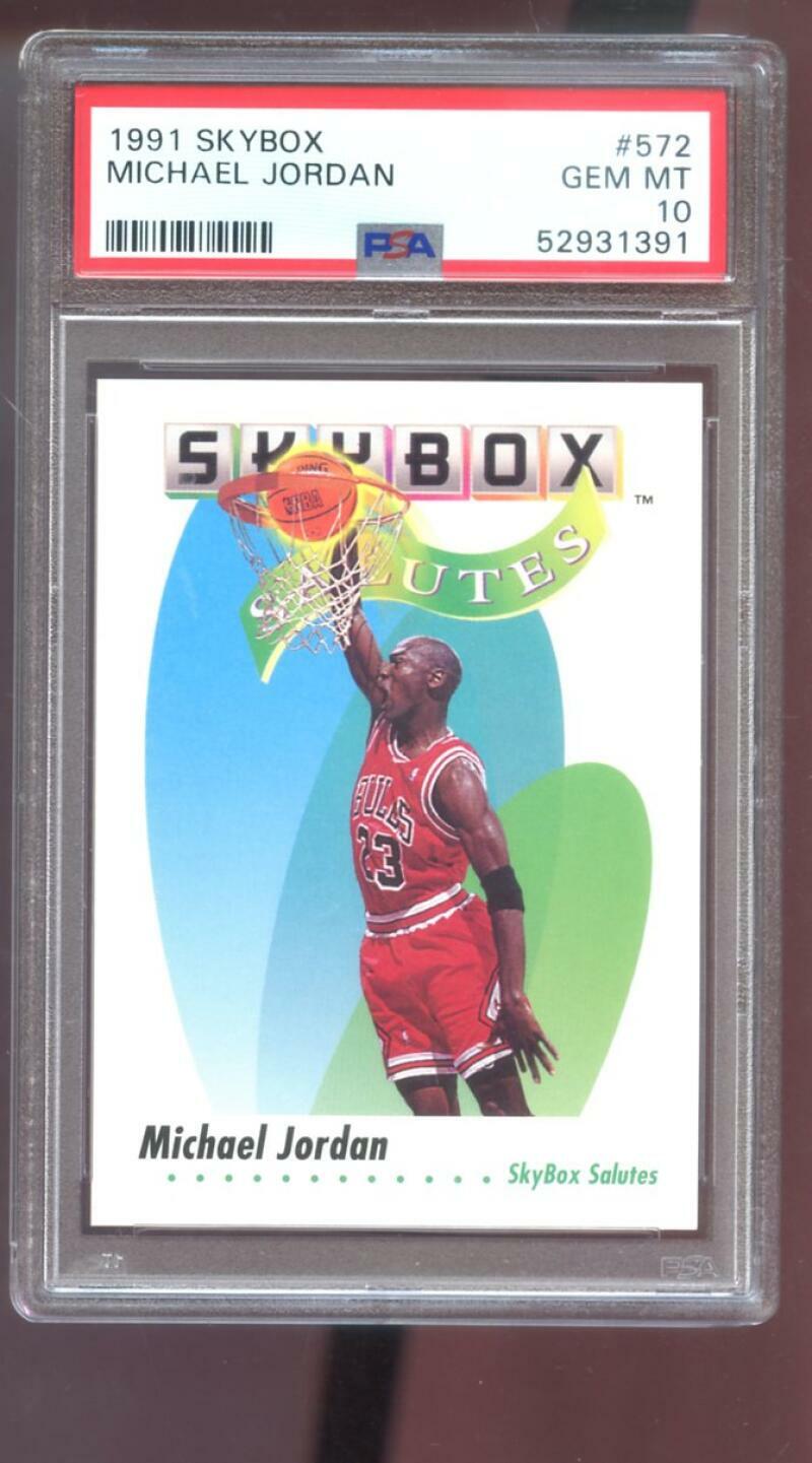 1991-92 Skybox #572 Michael Jordan PSA 10 Graded Basketball Card NBA 91 ...