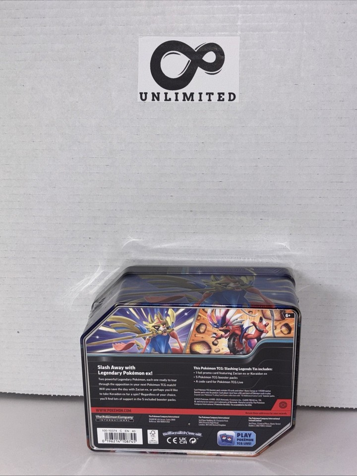 Pokemon TCG~ Slashing Legends Zacian Pokemon Tin Set~NEW & SEALED | eBay