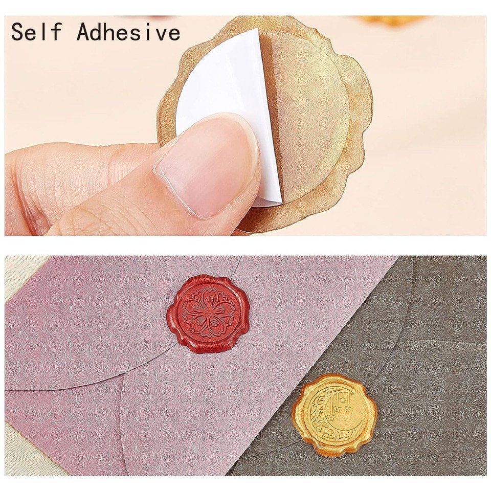 100pcs Sea Shell Wax Seal Stickers White Seashell Adhesive Envelope ...