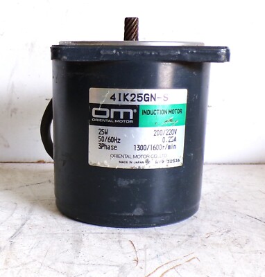 Oriental Motor 4IK25GN-S Induction Motor 25w 50/60hz 3ph 200/220v Used ...