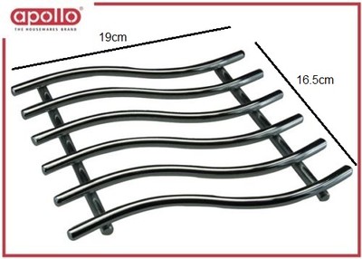 Stainless Steel Kitchen Trivet Wavy Worktop Saver Pot Pan Stand Rack 19 ...