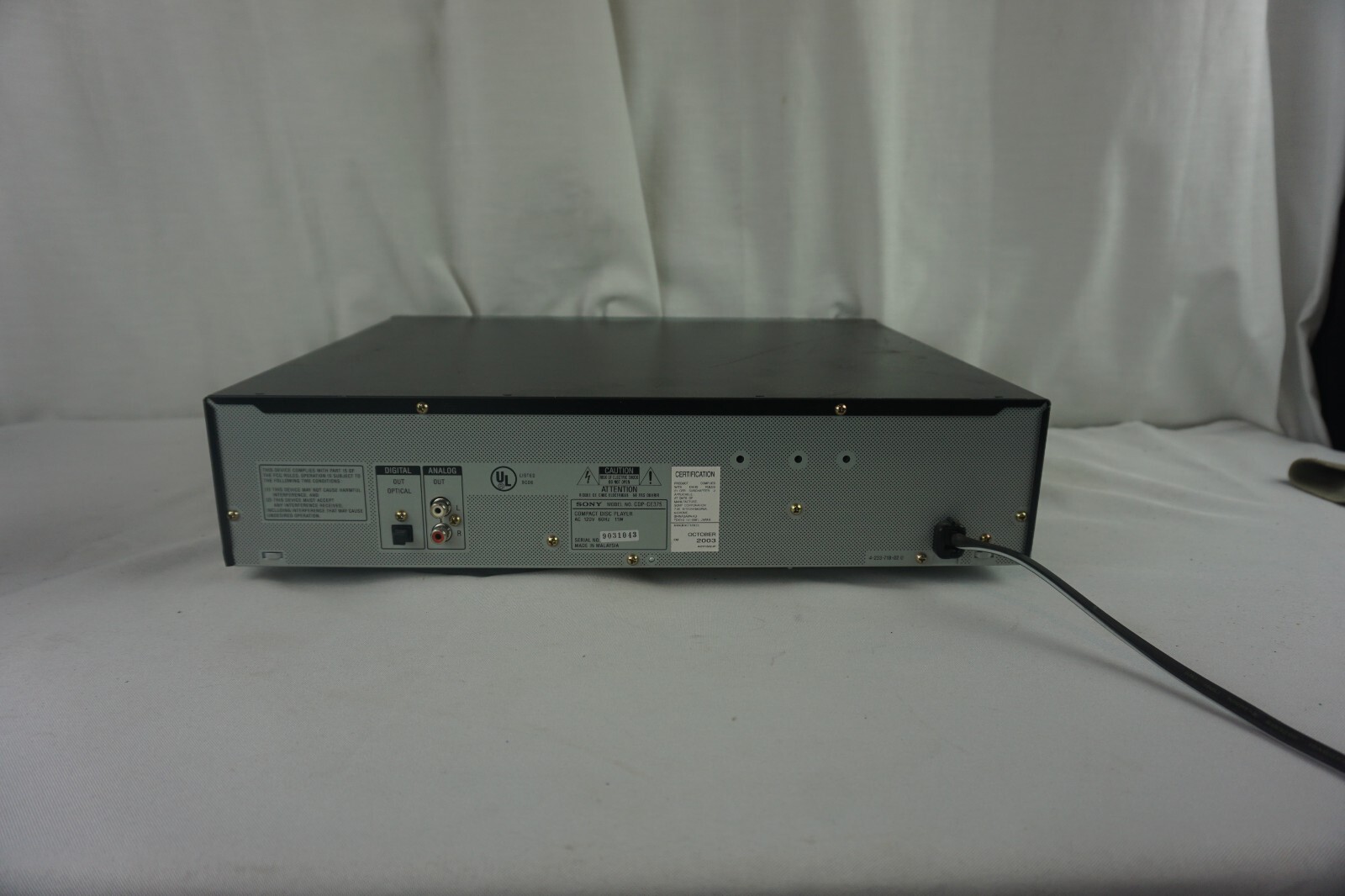 Sony CDP-CE375 Compact Disc 5 Disc CD Player Multi Changer Carousel ...