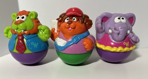 Lot of 3 Hasbro Playskool Weebles Wobble Figures Toys Lion, Elephant ...