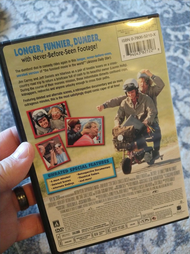 CLASSIC MOVIE! Dumb and Dumber (Unrated) - DVD - LIKE NEW | eBay