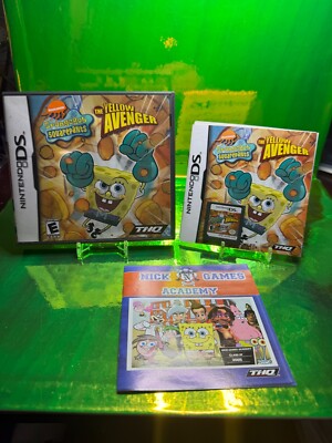 Spongebob Squarepants Yellow Avenger COMPLETE Nintendo DS Case, Game ...