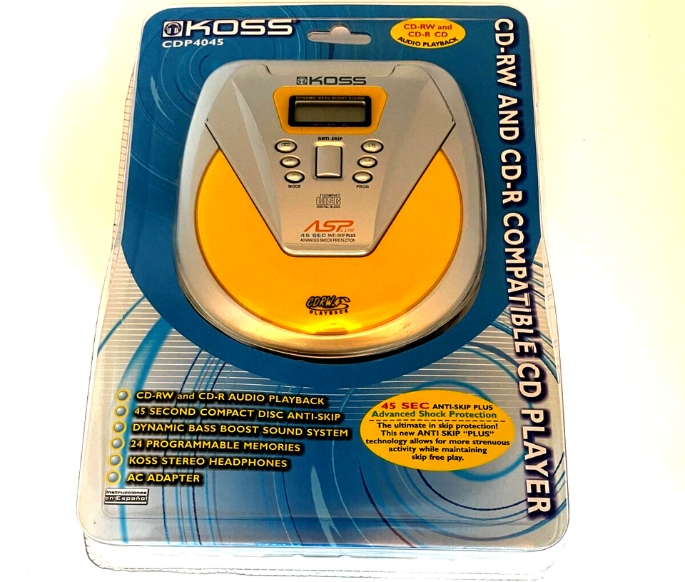 Vintage KOSS CDP4045 Compact Disc Portable CD Player Open box 90s RARE ...