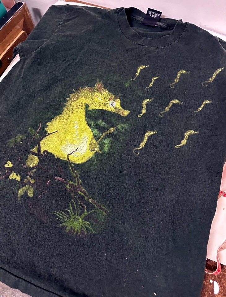 Vintage Nirvana Seahorse T Shirt XL Grunge Kurt Cobain Giant Tag Single ...