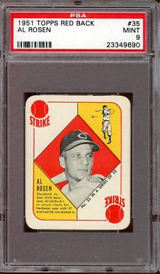 1951 Topps Red Back Baseball #35 Al Rosen PSA 9 *d2 | eBay