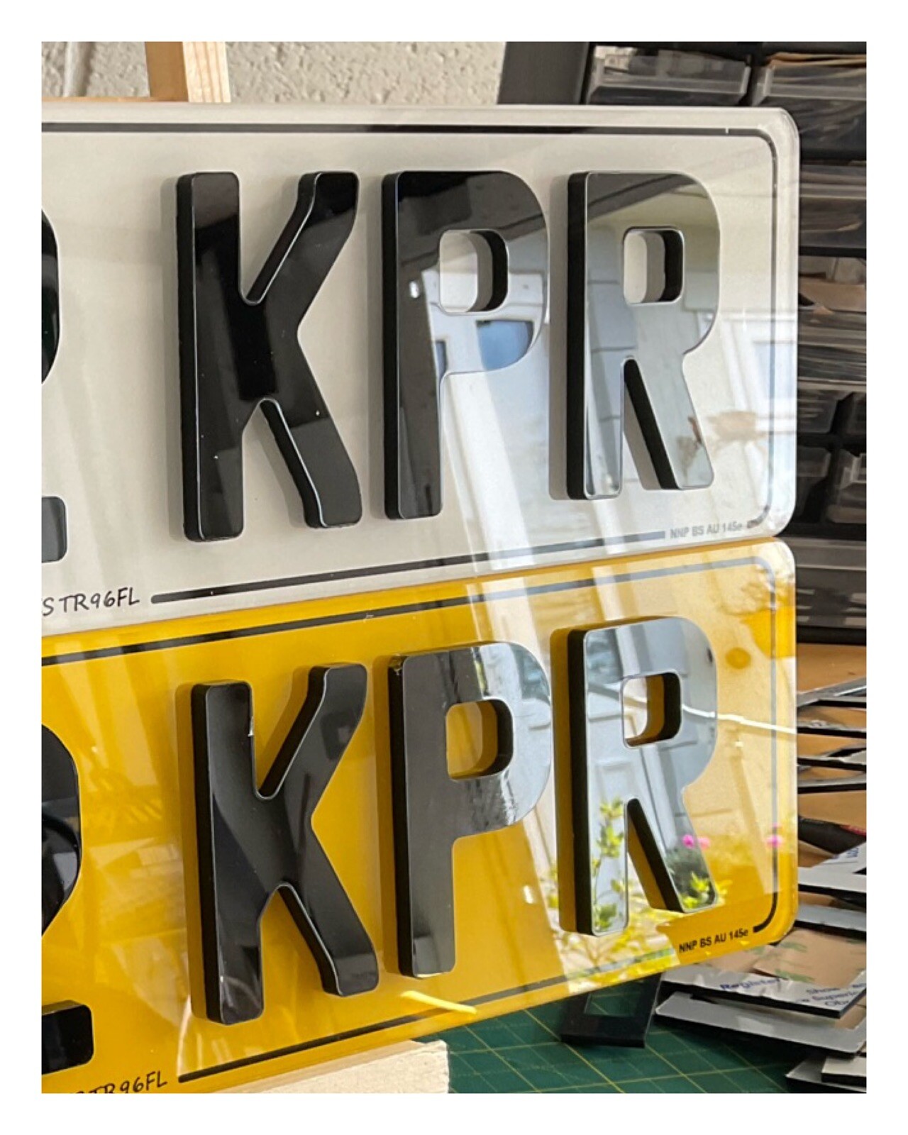 4D LASER CUT BLACK NUMBER PLATES OPTIONAL BLACK BORDER | eBay UK