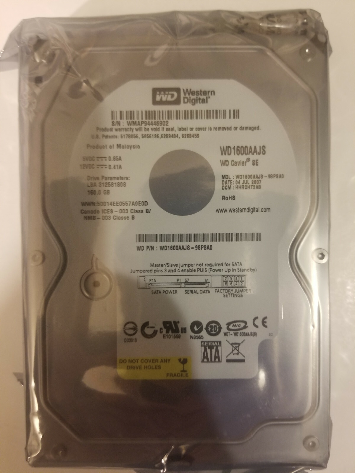 Western Digital Caviar Blue 160GB Internal 7200RPM 3.5" (WD1600AAJS ...