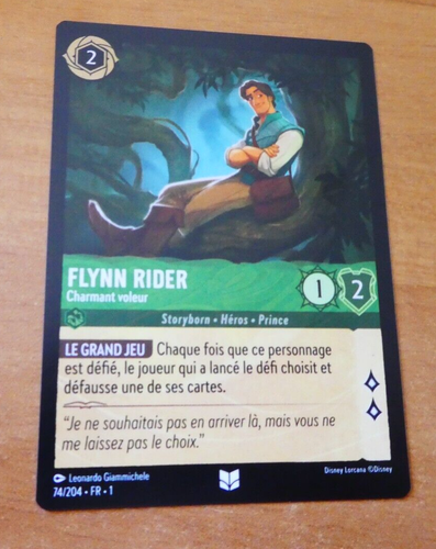 LORCANA TRADING CARD GAME DISNEY CHAPITRE 1 CARTE FLYNN RIDER 74/204 FR ...