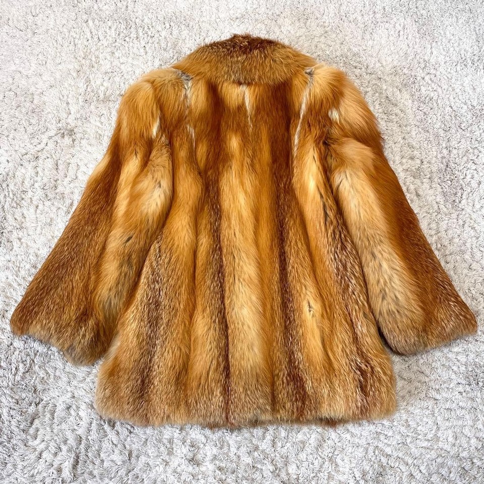 Rare High Quality Fur Red Fox Thick Volume Fur Coat Natural | eBay
