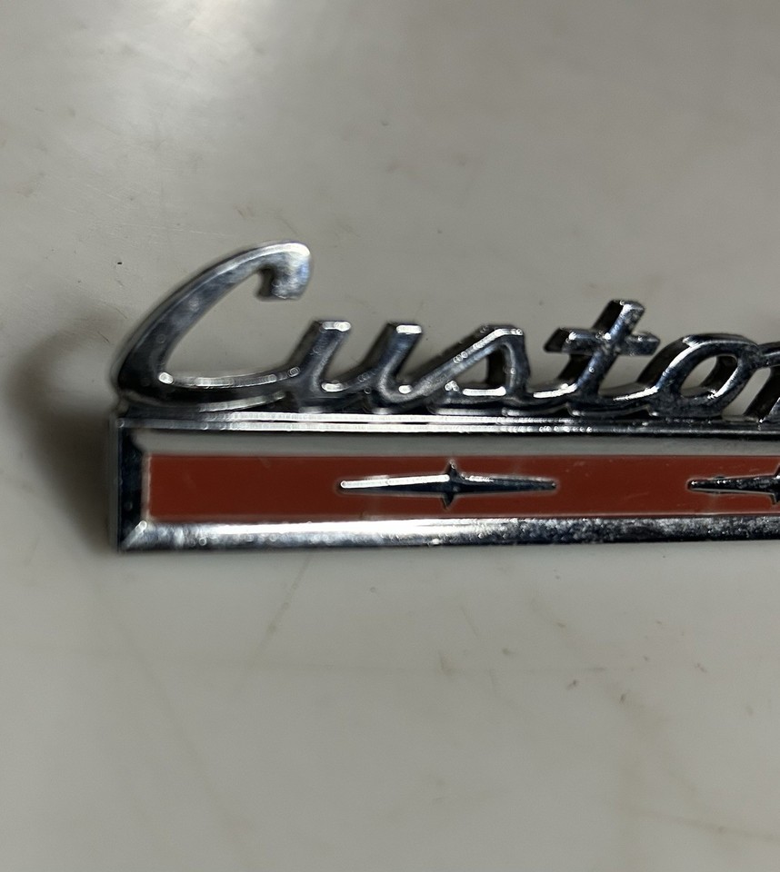 1967 Ford Custom Cab Emblems F100 F250 Bumpside Pickup Truck Nice Red ...