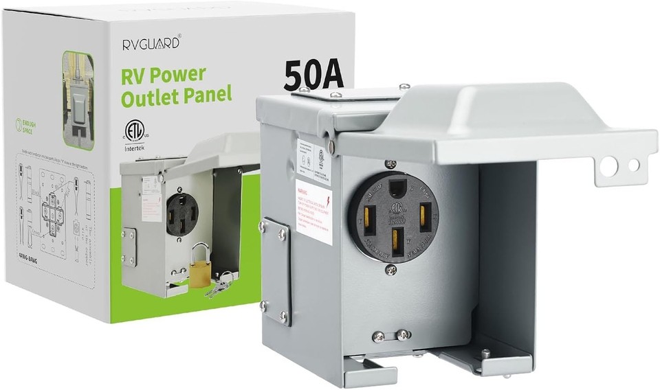 Lockable 50 Amp Outdoor Power Outlet Box - NEMA 14-50R for RV & EV ...