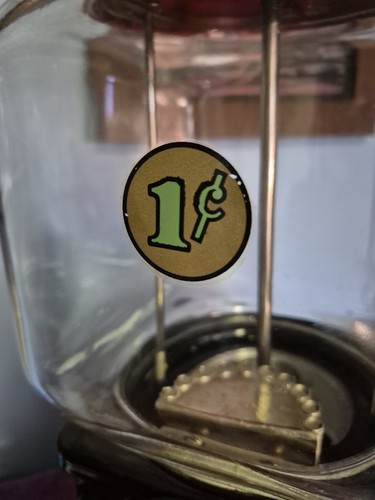 Vintage 1 Cent Penny Victor Gumball Peanut Candy Machine w/ Key Glass ...