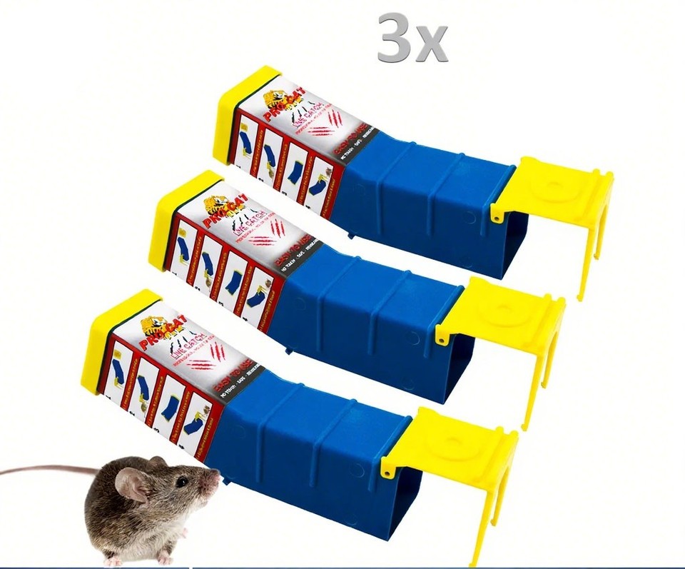 To 3X Humane Rat Trap Cage Live Animal Catch Pest Rodent Mouse Bait ...