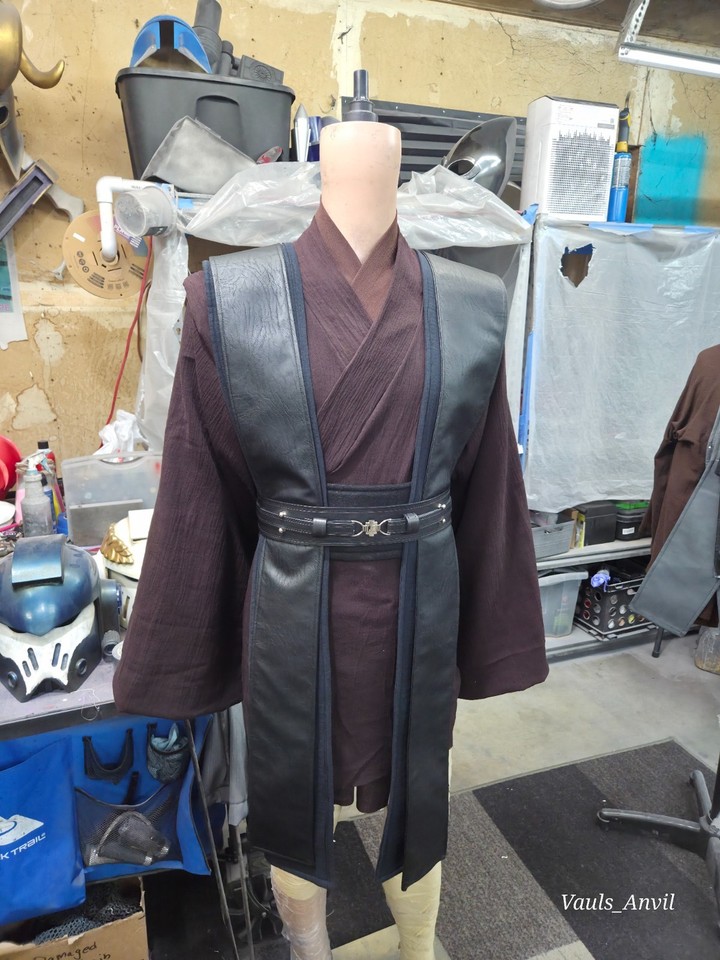 Anakin ROTS Custom Made Cosplay Upper body tunic Set - Black Leather | eBay