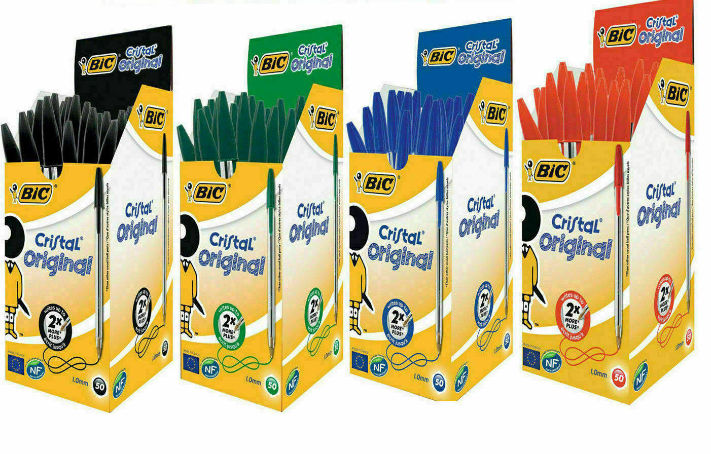 ORIGINAL BIC CRISTAL MEDIUM BALLPOINT PENS BALL POINT BIROS BLACK,BLUE ...