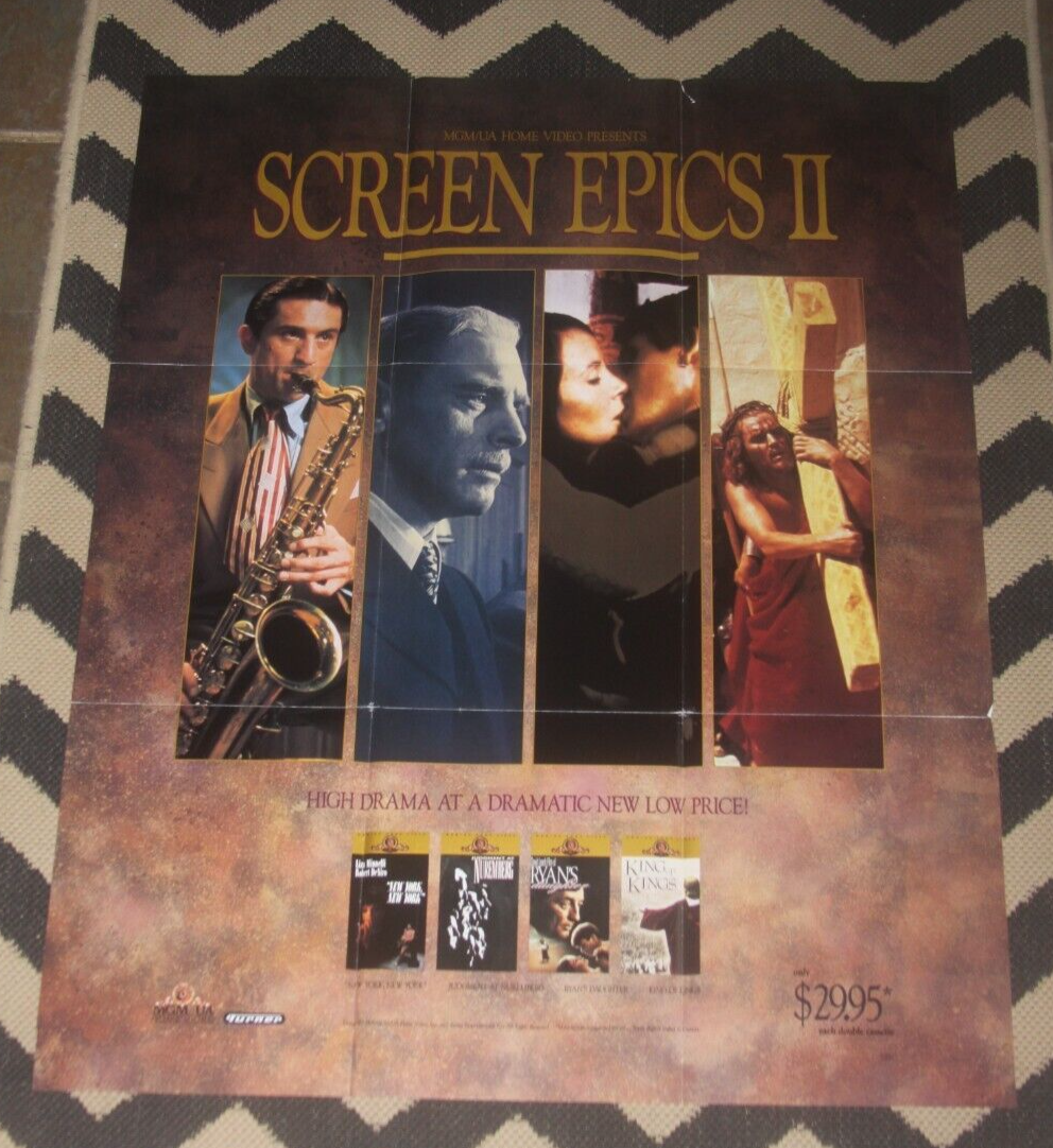 SCREEN EPICS II Movie Poster 1969 Original Video Store Promo for 4 ...