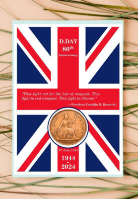 D DAY COIN 80th Anniversary 1944 - 2024 Commemorative Souvenir ...
