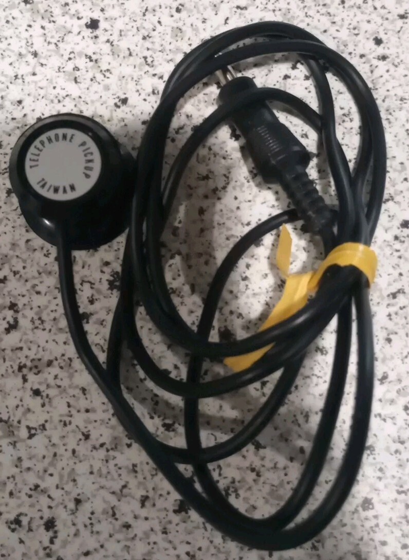 Telephone Recording Pickup Coil Suction Cup Microphone Spy Bug Recorder ...