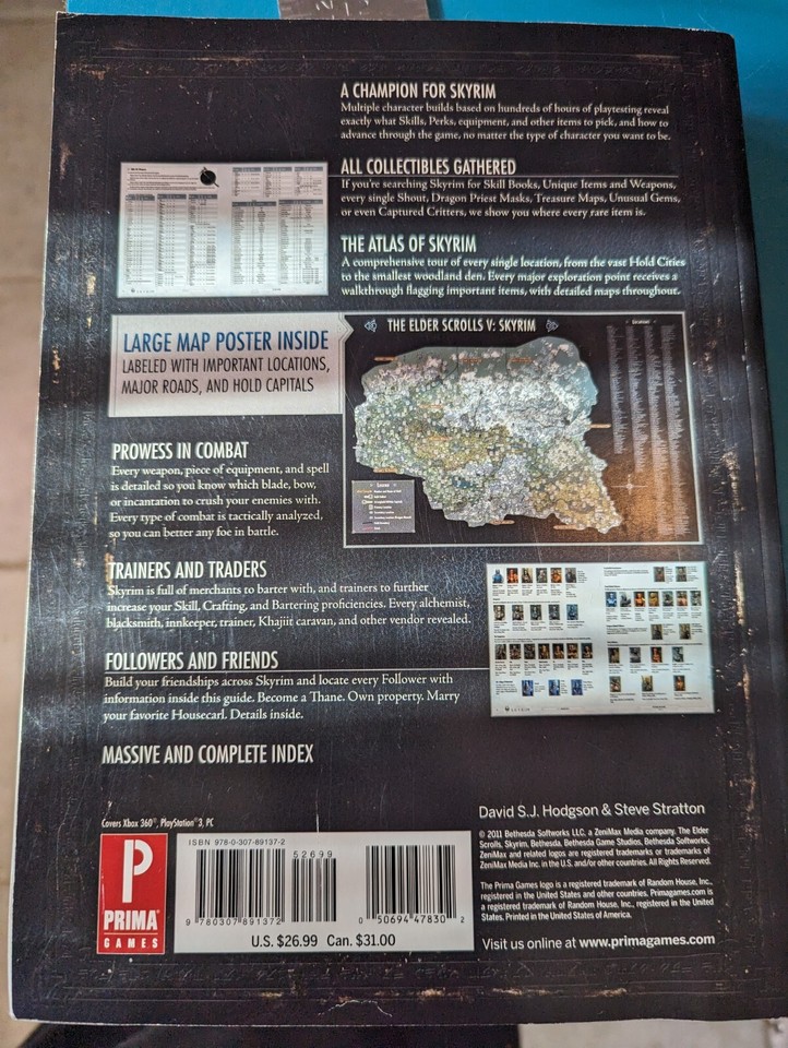 Elder Scrolls V Skyrim Prima Official Strategy Guide With MAP | eBay