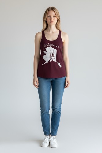 Unbranded Alaska Maroon Women’s Tank Top Wildflower Size Small | eBay