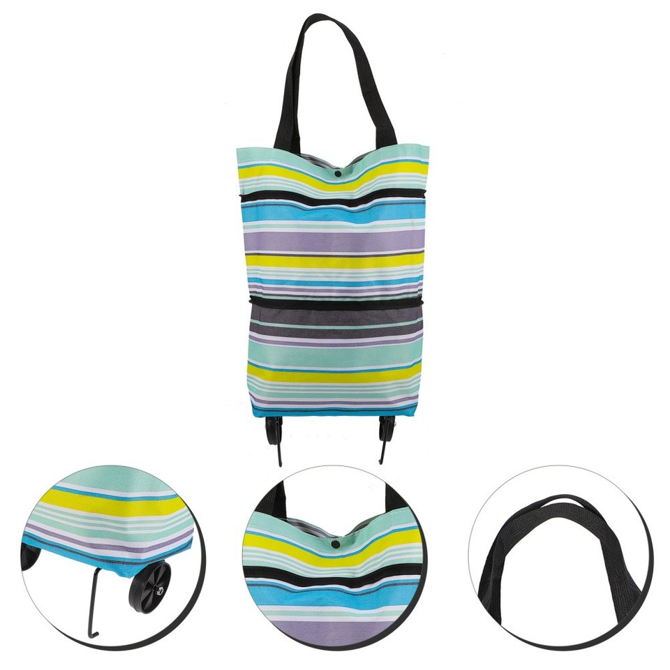 Trolley Bag Shopping with Wheels Foldable Tote Reusable Grocery Bags | eBay