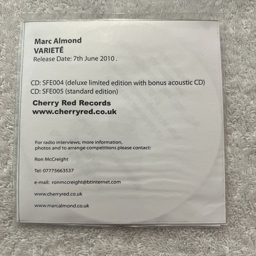 PROMO Marc Almond - Varieté 2010 Uk Cdr Album Test Pressing | eBay UK