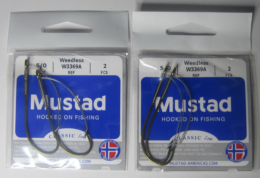 2 Packs of Mustad Weedless Sproat Hooks W3369A 5/0 Large Eye | eBay