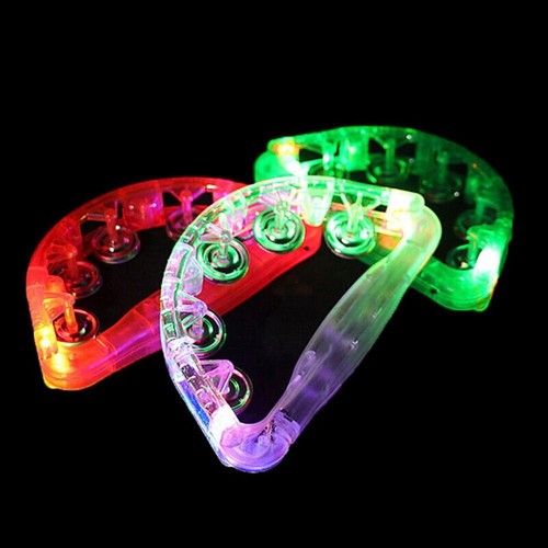 ABS Led Tambourine Sensory Toy Flashing Tambourine Shaking Hand Rattle ...